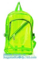 China Clear PVC Multi-Pocket School Backpack Heavy Duty Transparent Daypack for Travel for sale