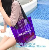 China Custom Logo Printed Clear PVC Plastic Bags Biodegradable Recyclable Shopping Bags 500 PCS MOQ for sale