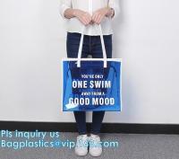 China PVC Tote Shopper Square Handbag Ladies Shoulder Beach Bag Waterproof 2 Bags Handle for sale