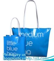 China PVC Tote Shopper Square Handbag Ladies Shoulder Beach Bag Waterproof 2 Bags Handle for sale