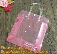 China Custom Clear PVC Tote Bag with Handles 30x28cm 0.25mm for Toy Storage Packaging for sale