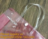 China Custom Clear PVC Tote Bag with Handles 30x28cm 0.25mm for Toy Storage Packaging for sale