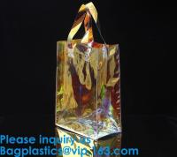 China Custom Laser PVC Tote Shopping Bag 35x42cm Waterproof Transparent Promotional Beach Bag for sale
