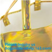 China Custom Transparent PVC Beach Bag Set 35x33x13cm Waterproof Promotional Shopping Tote for sale
