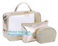 China Custom PVC Waterproof Flamingo Cosmetic Bag Toiletry Travel Makeup Case 23x17x10cm for sale