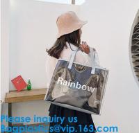China Custom Transparent PVC Beach Bag 0.3mm Thickness Waterproof Handbag for Women for sale