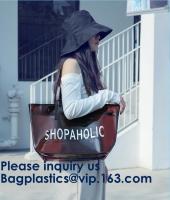 China Clear PVC Beach Bag 35x33x13cm Transparent Travel Cosmetic Tote with Custom Logo for sale