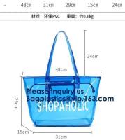 China Custom Clear PVC Beach Bag 35x33x13cm Waterproof Tote for Summer Promotional Use for sale