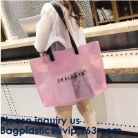 China Transparent Hologram Laser Messenger Bag Women Pink Jelly Shoulder Bag 23x14x20 cm Tote Handbag for sale