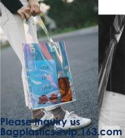 China Women Laser Hologram Leather Shoulder Bag Large Capacity Casual Tote Shopping Bag 40x30x10cm for sale