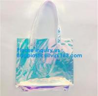 China Women Laser Hologram Leather Shoulder Bag Large Capacity Casual Tote Shopping Bag 40x30x10cm for sale