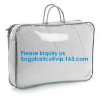 China OEM PVC Transparent Quilt Storage Bag 45x42x11cm with Rope Handle Custom Logo for sale