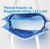 China Clear Transparent PVC Holographic Handbag Large Capacity 47.5x15x35cm Tote Shoulder Bag for sale