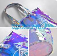 China Holographic PVC Makeup Bag 7.9x4x4.3 Inches Water Resistant Cosmetic Pouch for Travel for sale