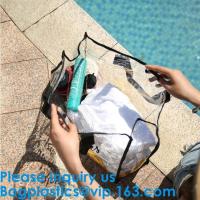 China Customizable Clear PVC Tote Bag 35x33x13cm Waterproof Beach Shoulder Bag for Promotional Events for sale