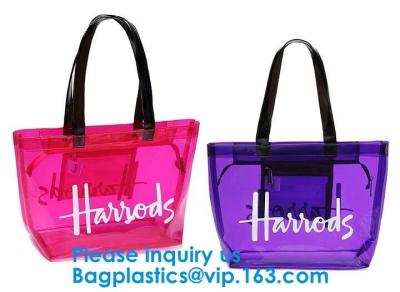 China Custom PVC Clear Tote Bag 200g Eco-Friendly Transparent Beach Bag for Women OEM for sale