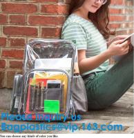 China PVC Clear Transparent School Backpack for Kids 41x33x12cm Custom Holographic Lady Strapping Bag for sale