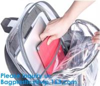 China PVC Clear Transparent School Backpack for Kids 41x33x12cm Custom Holographic Lady Strapping Bag for sale