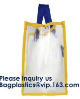China Custom PVC Transparent Tote Bag 35x33x13cm Waterproof Beach Shoulder Bag for Women for sale