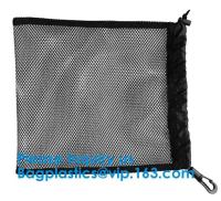 China Promotion Small Polyester Mesh Drawstring Bag Customs Size and Logo printing Round Bottom Drawstring Mesh Bag For Sport, for sale