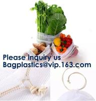 China Custom Logo Mesh Drawstring Bag 22x28cm Reusable Nylon Produce Bags for Shopping for sale