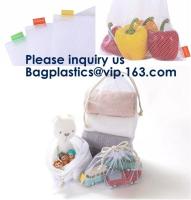 China Custom Logo Mesh Drawstring Bag 22x28cm Reusable Nylon Produce Bags for Shopping for sale