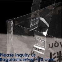 China Custom Logo Clear PVC Shopping Tote Bag 37x44cm with 24cm Handle Durable Waterproof for sale
