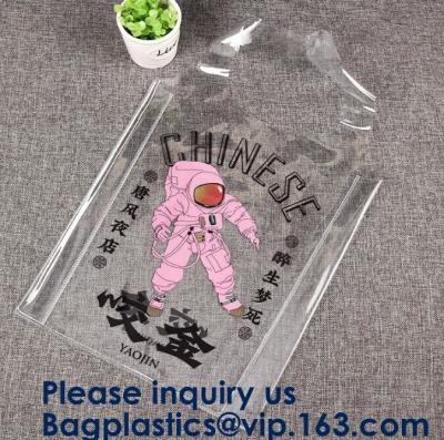 China Custom Printed Clear PVC Shopping Tote Bag 37x44cm Waterproof Reusable Eco Friendly Promotional Bag for sale