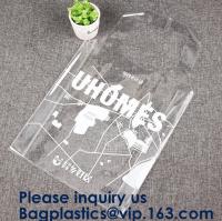 China Custom Printed Clear PVC Shopping Tote Bag 37x44cm Waterproof Reusable Eco Friendly Promotional Bag for sale