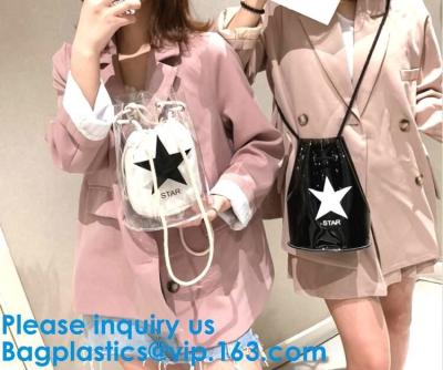China Custom Clear PVC Shopping Tote Bag 29x29x32cm Waterproof Transparent Promotional Bag for sale
