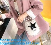 China Custom Clear PVC Shopping Tote Bag 29x29x32cm Waterproof Transparent Promotional Bag for sale