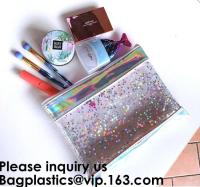China Custom PVC Transparent Shopping Tote Bag Waterproof Shoulder Beach Bag 37x44cm with Handle for sale