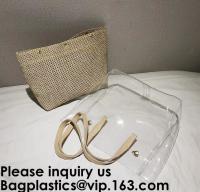 China Custom Printed PVC Tote Bag Waterproof Shopping Handbag 0.2mm Thickness OEM Logo for sale