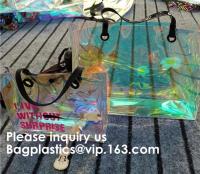 China Custom Clear PVC Tote Bag 0.2mm Thickness Waterproof Shopping Bag for Women Beach Travel Promotional Gift for sale