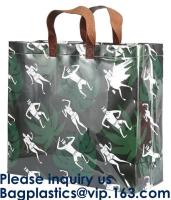 China Custom PVC Tote Bag 40x14x35cm Waterproof Shopping Bag with Leather Handle OEM for sale