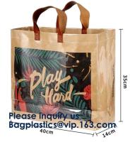 China Custom PVC Tote Bag 40x14x35cm Waterproof Shopping Bag with Leather Handle OEM for sale