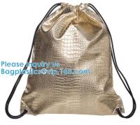 China Custom Drawstring Leather PU Backpack Bag 48x38cm for Promotional Gifts Shopping for sale