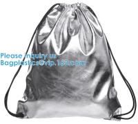 China Custom Drawstring Leather PU Backpack Bag 48x38cm for Promotional Gifts Shopping for sale