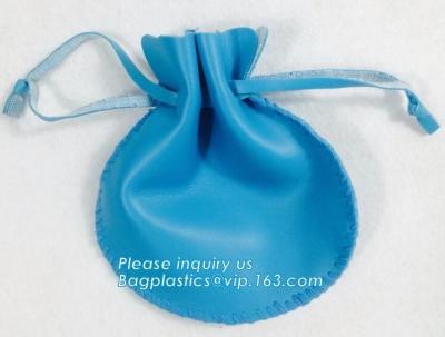 China Custom Printed PU Leather Waterproof Drawstring Bag 5x7 cm to 50x60 cm for Jewelry Gift Packaging for sale