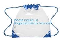China Custom Clear PVC Drawstring Backpack Bag 35x45cm Waterproof Promotional Gift for sale