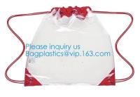 China Custom Clear PVC Drawstring Backpack Bag 35x45cm Waterproof Promotional Gift for sale