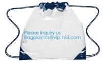 China Custom Clear PVC Drawstring Backpack Bag 35x45cm Waterproof Promotional Gift for sale