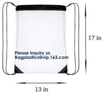 China Custom Clear PVC Drawstring Bag 35x42cm for Sports Travel Promotional Gift for sale
