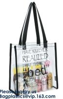 China Clear PVC Tote Bag with 60cm Nylon Handles and Fabric Trim for Promotional Events for sale