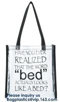 China Clear PVC Tote Bag with 60cm Nylon Handles and Fabric Trim for Promotional Events for sale