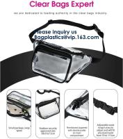 China Clear PVC Fanny Pack with Double Zipper and Adjustable Strap 30x15x7.5cm for sale