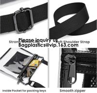 China Clear PVC Sling Bag 23x24x2.5cm with Adjustable Shoulder Strap Stadium Approved Tote for sale