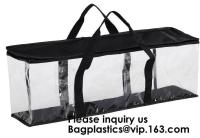 China Clear PVC Tote Bag 56x21x16cm Stadium Approved Double Stitched Handle Storage Bag for sale