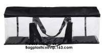 China Clear PVC Tote Bag 56x21x16cm Stadium Approved Double Stitched Handle Storage Bag for sale