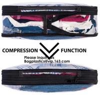 China Clear PVC Zipper Bag with Compression Closure 29x12x13cm for Travel Toiletry Storage for sale